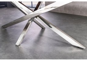 Massive home | Jídelní stůl BARRACUDA 220 CM sklo/masiv teak