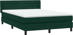 Box spring postel s matrací tmavě zelená 160x220 cm samet 3318246