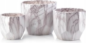 3 Květináče keramické květiny Mondex Neva Marble K3
