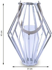 LUCERNA GEO 41X31 CM STŘÍBRNÁ