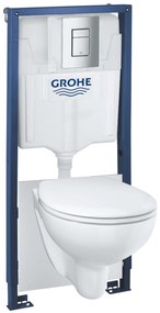 Grohe Solido - Set předstěnové instalace, klozetu Bau Ceramic a sedátka softclose, tlačítko Skate Cosmopolitan, chrom 39586000