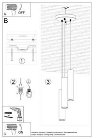 Sollux SL.1079 - Lustr na lanku LAGOS 3xGU10/10W/230V černá