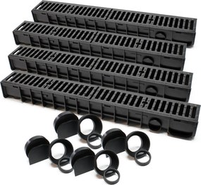 Odvodňovací žlab Wiltec – 4 × 1 m (60355)