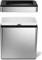 Simplehuman Odpadkový koš  – 10 l / hranatý/ otevřený/ matná ocel