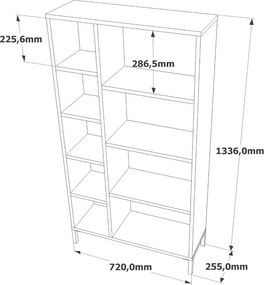 Knihovna Houseland Royal borovice Atlantic/antracitově šedá