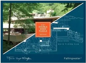 Galison Oboustranné puzzle Frank Lloyd Wright Fallingwater / 500 dílků
