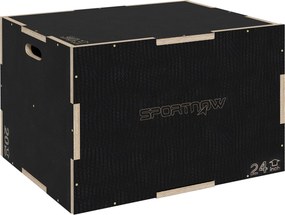 SPORTNOW Plyo box/jump box, robustní, 61 x 51 x 41 cm, černý, rukojeť 10x3,5 cm, do 120 kg