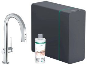 Hansgrohe Aqittura M91 - Dřezová baterie s výsuvnou koncovkou, SodaSystem, sBox, chrom 76836000