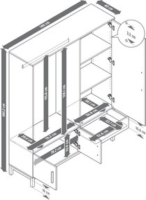 Tchibo - Šatní skříň »Eklund« - barva: bílá