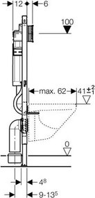 Geberit Kombifix Eco 110.302.00.5 komplet k zazdění se závěsným WC RIMLESS Sapho AVVA 100315 s integrovanou baterií a bidetovou sprškou