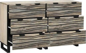 Sestava komody 2 ks Bílá 120 x 33 x 75 cm Masivní mangové dřevo 3310046