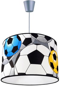 Dětské závěsné svítidlo Soccer, 1x textilní stínítko se vzorem, (výběr ze 3 barev konstrukce)