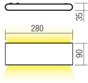 Redo 90452 - LED Venkovní nástěnné svítidlo KLIPPE LED/24W/230V IP54 antracit