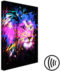 Obraz Barevný lev - abstraktní barevné zvířecí hlava na černém pozadí