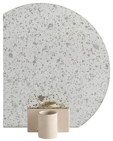 Tine K Home Designový svícen Mirror 18 cm, béžová barva, stříbrná barva, kov