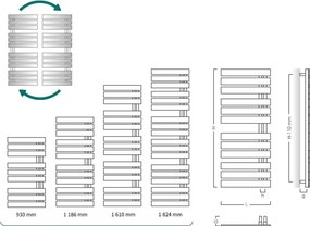 Hopa NAMELESS 600 x 1186 mm RADNAM601235 koupelnový radiátor