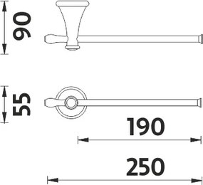 Nimco LADA retro držák na ručníky LA 19060-26