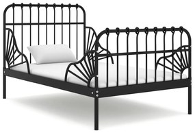 Prodloužitelný rám postele černý kov 80 x 130/200 cm 324740