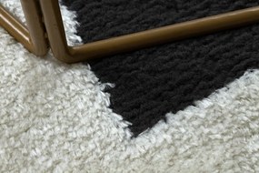 Dywany Łuszczów, Kusový koberec Mode 8598 geometric cream/black, 140x190, černobílá, kancelář