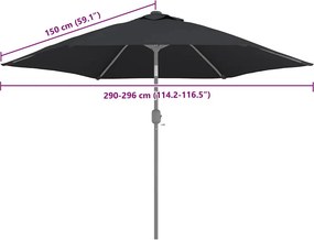 Náhradní potah na zahradní slunečník černý 300 cm 313798