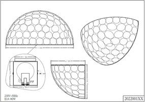 Nástěnná lampa Frieda 202200162, měděná
