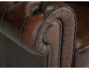 Massive home | Křeslo Chesterfield hnědé z pravé kůže VÝPRODEJ