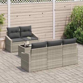Set pohovek 6 ks Světle šedá polyratan 3346602