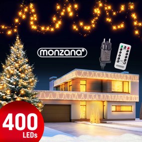 Světelný řetěz Vánoce teplá bílý 40m dálkové ovládání