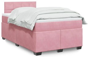 Box spring postel s matrací růžová 120 x 200 cm samet 3288587