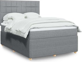 Box spring postel s matrací světle šedá 160 x 200 cm textil 3294407