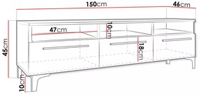 Televizní stolek na nožičkách BADI - bílý