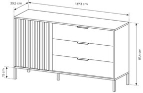TALLY a | komoda 138 | 137,3 cm | artisan/antracit