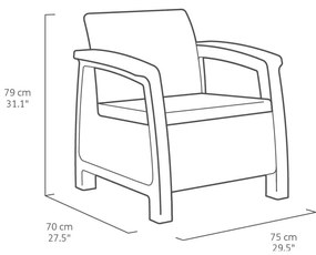 Šedý zahradní lounge set pro 4 Bahamas – Keter