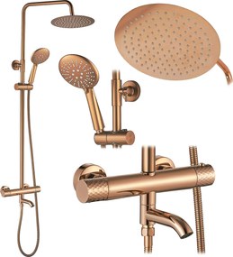 Rea Lungo Diamond, sprchový set s termostatem, měděná lesklá, REA-P3300