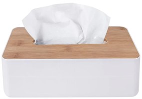 Orion Bambusový box na papírové kapesníky a sáčky, bílý  WHITNEY