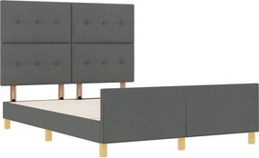 Rám postele s čelo Tmavě šedá 140 x 200 cm textil 3344733