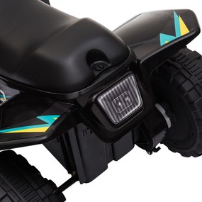 HOMCOM Elektrická čtyřkolka pro děti 18-36 měsíců, na baterie 6V s vpřed a vzad, maximální zatížení 20 kg, 72x40x45.5 cm, černá