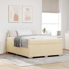 Rám postele s matrací Krémová 140 x 200 cm textil 3398291
