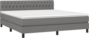 Box spring postel s matrací a LED tmavě šedá 180x200 cm textil 3133414