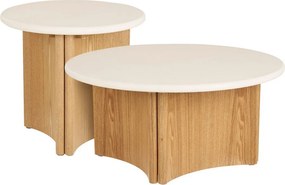 Bílý/v přírodní barvě kulatý konferenční stolek s betonovou deskou ø 80 cm Motril – House Nordic