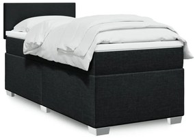 Box spring postel s matrací černá 90x200 cm textil 3288066