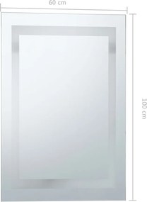 vidaXL Koupelnové zrcadlo s LED světly a dotykovým senzorem 60x100 cm [144731]