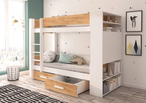 ADRK Furniture Dvoupodlažní postel pro dvě osoby GARET 200x90 CH-Gar-W+OGOLD-23-0E1165