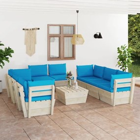 vidaXL 9dílná zahradní sedací souprava z palet + podušky smrkové dřevo [3063651] Barva: antracitová
