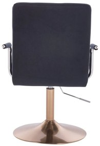 LuxuryForm Židle VERONA VELUR na zlatém talíři - černá
