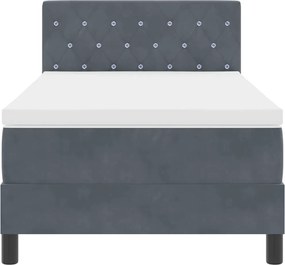 Postel s boxspringem s matrací Tmavě šedá 90 x 200 cm samet 3339081