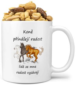 Hrnek Koně přinášejí radost (Náplň hrníčku: Směs slaných oříšků)