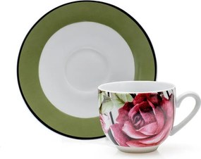 Sada porcelánových šálků s podšálky ROSELINE 100 ml 6 ks