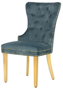 Designová židle Queen Lví hlava petrolejový samet