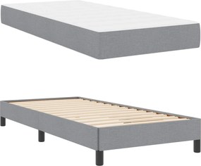 Postel s boxspringem Světle šedá 90 x 190 cm textil 3398451
